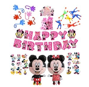 minnie party supplies,minnie birthday party supplies,mouse birthday party supplies, tattoo stickers, large mickey and minnie balloons,sticky hands toys,spiderman stretchy window-crawler and so on