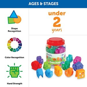 Learning Resources Snap-n-Learn Shape Snails - 20 Pieces, Age 18+ Months Toddler Learning Activities, Educational Toys, Set Color, Teaching Toys