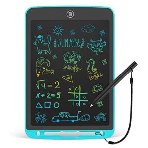 lcd writing tablet 10 inch colorful toddler doodle board, erasable reusable electronic drawing tablet sketch pads, educational learning kids toy gift for 3 4 5 6 7 8 year old boys girls(sky blue)