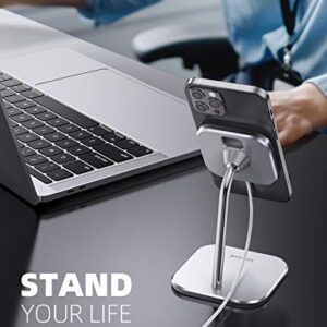 Lamicall Phone Stand for MagSafe Charger - Adjustable Aluminum Charging Holder Dock Cradle for Desk 360° Rotation, Compatible with Apple iPhone 14 Plus 13 12 Mini, Pro, Pro Max[MagSafe Not Included]