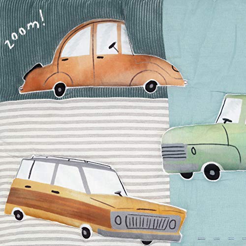 Lambs & Ivy Baby Car Tunes 4-Piece Nursery Crib Bedding Set - Blue