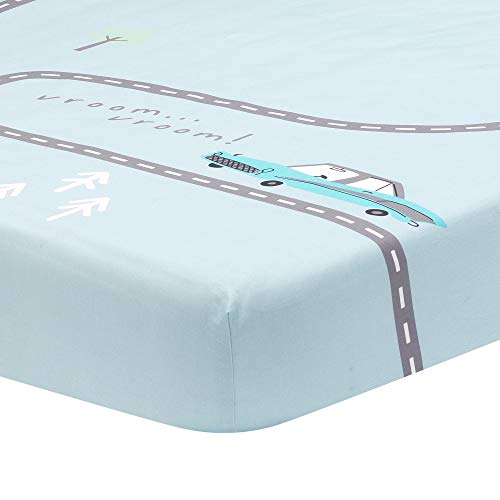 Lambs & Ivy Baby Car Tunes 4-Piece Nursery Crib Bedding Set - Blue