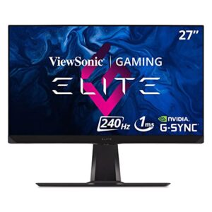 viewsonic elite xg271qg 27 inch 1440p 1ms 240hz ips gaming monitor with gsync, nvidia reflex, displayhdr 400, rgb lighting, and advanced ergonomics for esports