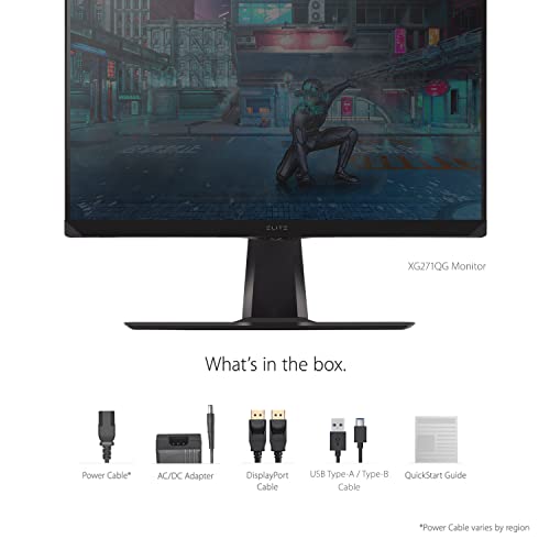 ViewSonic ELITE XG271QG 27 Inch 1440p 1ms 240Hz IPS Gaming Monitor with GSYNC, NVIDIA Reflex, DisplayHDR 400, RGB Lighting, and Advanced Ergonomics for Esports