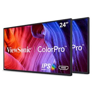 viewsonic vp2468_h2 24-inch premium dual pack head-only ips 1080p monitors with colorpro 100% srgb rec 709, 14-bit 3d lut, eye care, hdmi, usb, dp daisy chain, vesa