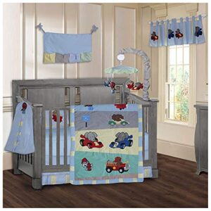 babyfad animal zoom 9 piece baby crib bedding set