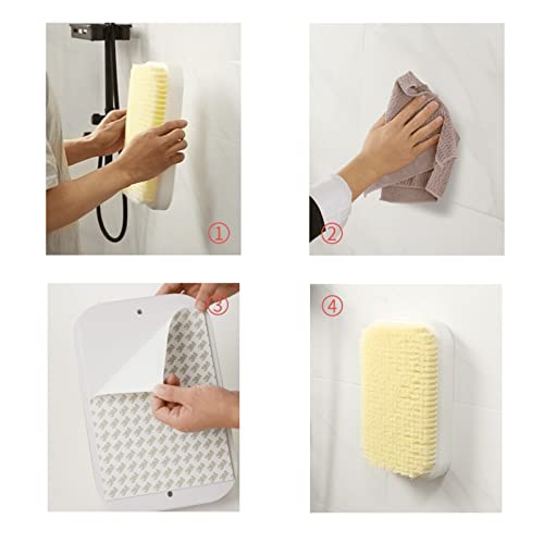 wowomoker WOWOMOKER Back Exfoliating Bath Wash Pad, Back Scrubber for Shower, Back Shower Brush Friendly with Inflexible Arms, Deep Clean to Relax Your Body, Back Scrubber for Elderly White (70187)