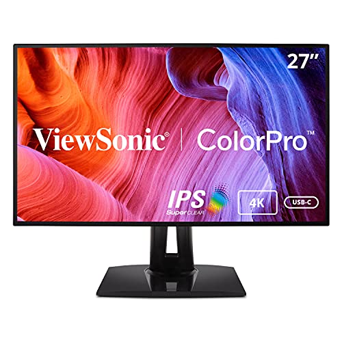 ViewSonic VP2768-4K 27-Inch Premium IPS 4K Monitor with Advanced Ergonomics, ColorPro 100% sRGB Rec 709, 14-bit 3D LUT, Eye Care, HDMI, USB, DisplayPort for Home and Office