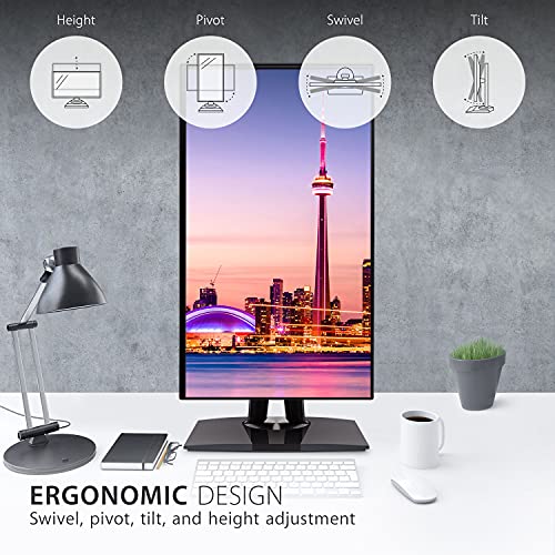 ViewSonic VP2768-4K 27-Inch Premium IPS 4K Monitor with Advanced Ergonomics, ColorPro 100% sRGB Rec 709, 14-bit 3D LUT, Eye Care, HDMI, USB, DisplayPort for Home and Office