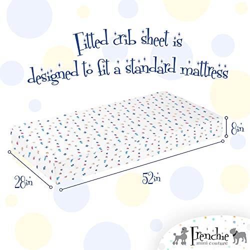 Frenchie Mini Couture, Cars, Boats, Planes Single Pack Fitted Crib Sheet – 100% Cotton, 28 x 52 x 8in