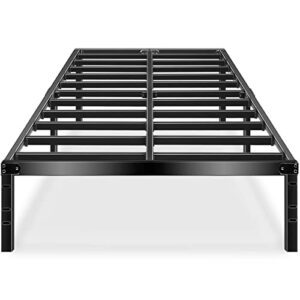 haageep black full bed frame no box spring needed 14 inch metal platform heavy duty beds frames with storage, bf