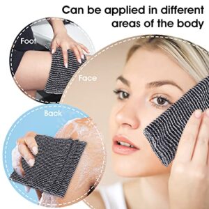 Sibba 1 Piece Exfoliating Body Scrubber Shower Wash Black Cloths Loofah Net Back Bath Exfoliator Washer Towel Skin Care Tool Scrub Face Washcloths Men Women