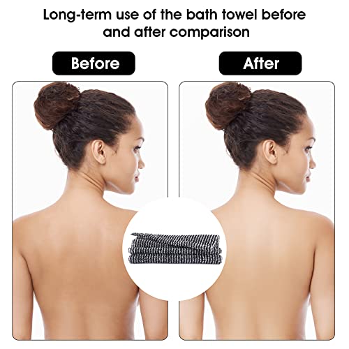 Sibba 1 Piece Exfoliating Body Scrubber Shower Wash Black Cloths Loofah Net Back Bath Exfoliator Washer Towel Skin Care Tool Scrub Face Washcloths Men Women