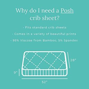 Posh Peanut Fitted Crib Sheet, Soft Viscose from Bamboo Fabric, Standard Crib and Toddler Mattresses 52" by 28" (Construction Cars)