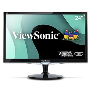 viewsonic vx2452mh 24 inch 2ms 60hz 1080p gaming monitor with hdmi dvi and vga inputs, black