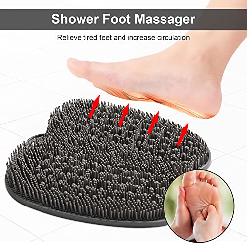 HONYIN XL Size Large Shower Foot Scrubber Mat - Cleans，Exfoliation，Massages Your Feet Without Bending, Foot Circulation & Relieve Tired Feet, Foot Scrubber for Use in Shower with Non-Slip Suction Cups