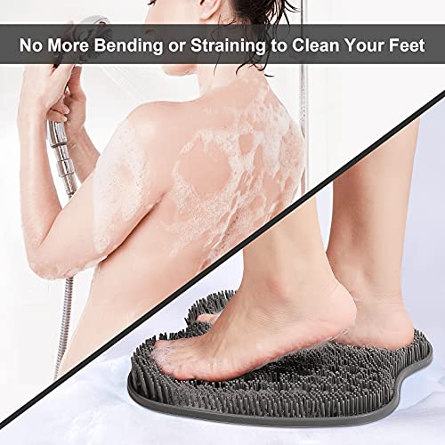 HONYIN XL Size Large Shower Foot Scrubber Mat - Cleans，Exfoliation，Massages Your Feet Without Bending, Foot Circulation & Relieve Tired Feet, Foot Scrubber for Use in Shower with Non-Slip Suction Cups