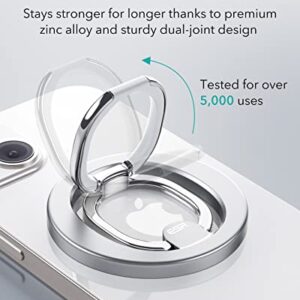 ESR Magnetic Phone Ring Holder (HaloLock), Compatible with MagSafe Phone Grip, MagSafe Ring Holder, Magnetic Phone Grip with Adjustable Stand, MagSafe Accessories for iPhone 14/13/12 Series, Silver