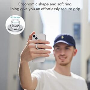 ESR Magnetic Phone Ring Holder (HaloLock), Compatible with MagSafe Phone Grip, MagSafe Ring Holder, Magnetic Phone Grip with Adjustable Stand, MagSafe Accessories for iPhone 14/13/12 Series, Silver