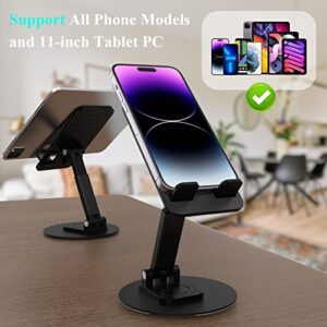 LDSXAY Rotatable Cell Phone Stand Height Adjustable Phone Holder for Desk Portable iPhone Stand, Foldable Cellphone Stand Compatible with All Mobile Phone iPhone 13 14 Pro Max 4-10'' Desk Accessories