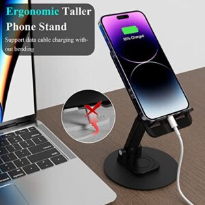 LDSXAY Rotatable Cell Phone Stand Height Adjustable Phone Holder for Desk Portable iPhone Stand, Foldable Cellphone Stand Compatible with All Mobile Phone iPhone 13 14 Pro Max 4-10'' Desk Accessories