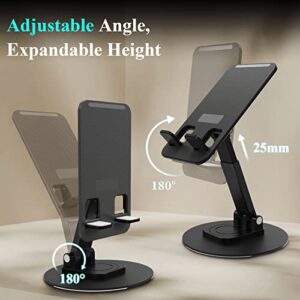 LDSXAY Rotatable Cell Phone Stand Height Adjustable Phone Holder for Desk Portable iPhone Stand, Foldable Cellphone Stand Compatible with All Mobile Phone iPhone 13 14 Pro Max 4-10'' Desk Accessories