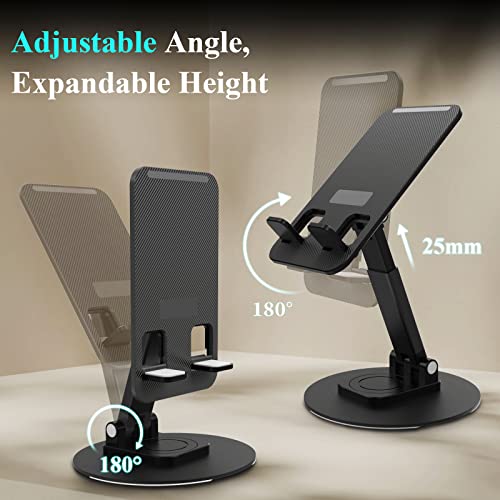 LDSXAY Rotatable Cell Phone Stand Height Adjustable Phone Holder for Desk Portable iPhone Stand, Foldable Cellphone Stand Compatible with All Mobile Phone iPhone 13 14 Pro Max 4-10'' Desk Accessories