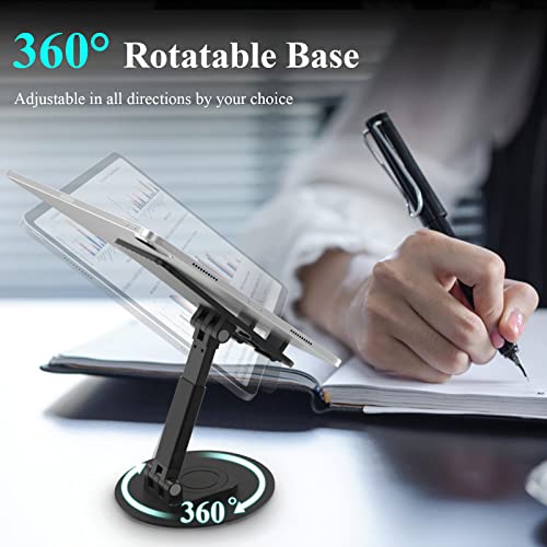 LDSXAY Rotatable Cell Phone Stand Height Adjustable Phone Holder for Desk Portable iPhone Stand, Foldable Cellphone Stand Compatible with All Mobile Phone iPhone 13 14 Pro Max 4-10'' Desk Accessories