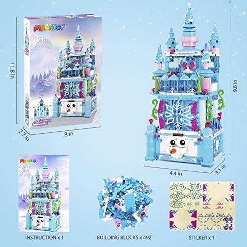 MOONTOY Princess Castle STEM Building Toys for Girls Age 6 7 8 9 10 11 12 Years Old- 492 PCS Castle Building Blocks Kits Creative Educational Building Sets Christmas Birthday Gifts for Girl Boys Kids