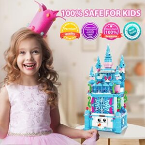 MOONTOY Princess Castle STEM Building Toys for Girls Age 6 7 8 9 10 11 12 Years Old- 492 PCS Castle Building Blocks Kits Creative Educational Building Sets Christmas Birthday Gifts for Girl Boys Kids