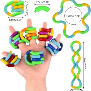 20 PCS Multicolored Quiet Fidgets Toys for Unique Fidget Experience, Anti Anxiety Sensory Toys Combine into New Shapes, Brain Imagination Tools, Relax Therapy Educational Toy for Kids Boys Adults