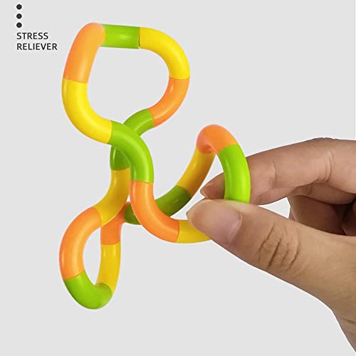 20 PCS Multicolored Quiet Fidgets Toys for Unique Fidget Experience, Anti Anxiety Sensory Toys Combine into New Shapes, Brain Imagination Tools, Relax Therapy Educational Toy for Kids Boys Adults