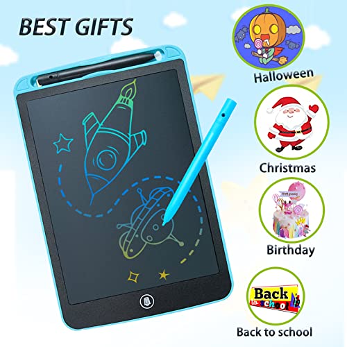 SAnmay LCD Writing Tablet 10-Inch, Doodle Board Drawing Tablet for 3 4 5 6 7 8 Year Old Kids, Erasable Electronic Doodle Pads for Toddlers, Learning Educational Toys Gifts-Blue