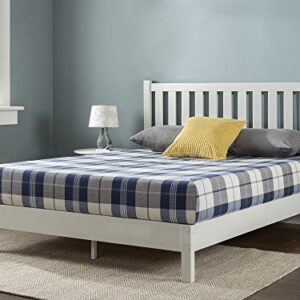 ZINUS Wen Wood Deluxe Platform Bed Frame with Headboard / Solid Wood Foundation / Wood Slat Support / No Box Spring Needed / Easy Assembly, Twin, White