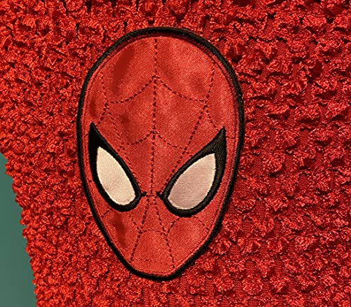 Marvel Spiderman Peter Parker Miles Morales Spider-verse Red Bodice Lined Tutu Dress Party Costume Kids Girls Baby Toddler - Ships fast and free! (Spider-man Face, Blue and Red, Medium 3T - 5Y)