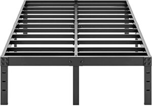 lijqci full size bed frame with storage 18 inch high heavy duty metal platform mattress foundation no box spring needed