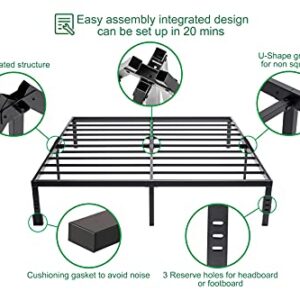 LIJQCI Full Size Bed Frame with Storage 18 Inch high Heavy Duty Metal Platform Mattress Foundation No Box Spring Needed