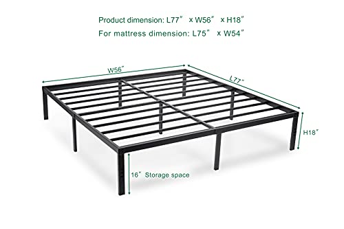 LIJQCI Full Size Bed Frame with Storage 18 Inch high Heavy Duty Metal Platform Mattress Foundation No Box Spring Needed