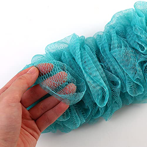 Back Scrubber Brush Long Handle for Shower, Loofah On a Stick Sponge Back Brush, Body Exfoliator Scrubber Bath Brush for Men Women, Exfoliating Cleaning Back Scrubber for Elderly (2 Pack-Green+Purple)