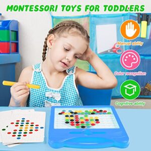 Magnetic Dots Board for Kids, Travel Toys Magnetic Drawing Board, Montessori Magnetic Dot Art Doodle Educational Preschool Toy for Boys Girls