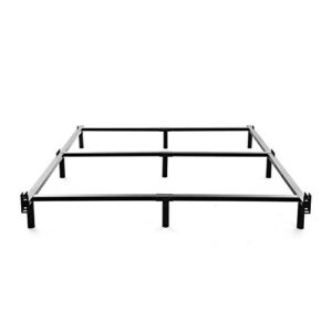 noah megatron king size metal bed frame-7 inch heavy duty bedframe, 9-leg support for box spring & mattress foundation, 3000lbs, black