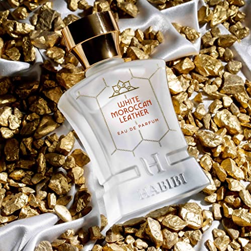 H HABIBI White Moroccan Leather - Eau de Parfum Fragrance for Men - Citrus, Spicy, Woody Fresh Scent. Long-Lasting, Unique Cologne perfect blend, Daytime, office and evening scent