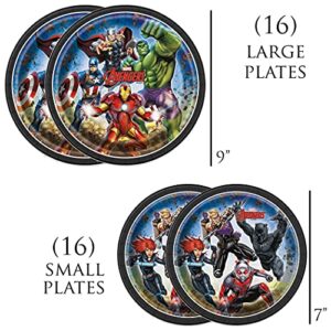 Marvel Avengers Party Supplies and Decorations, Avengers Birthday Party Supplies, Serves 16 Guests, Officially Licensed with Table Cover, Banner Decor, Plates, Napkins, and More