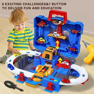 BBnote Race Track Adventure Car Game Kid Toy for 3 Year Old Boys Girls Birthday Gift, Cars Playsets Stem Toys for Boy Age 4 5 6 7 8,Toddler Educational Learning Creative Toys Set Puzzles