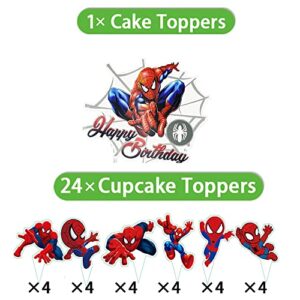 MISCOO Spiderman Party Supplies | Decorations | Banner | Balloons | For Boys | Backdrop | Birthday | Set | Decor