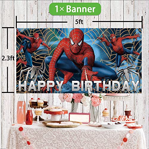 MISCOO Spiderman Party Supplies | Decorations | Banner | Balloons | For Boys | Backdrop | Birthday | Set | Decor