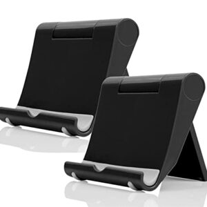 JUSDIQIR Cell Phone Stand for Desk 2 Pack Mobile Phone Holders Desktop Tablet Stand, Foldable Phone Dock Universal Adjustable Tablet Stand for Desk Compatible with Cell Phone Support