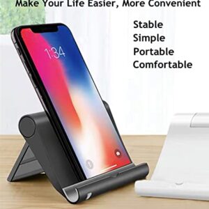 JUSDIQIR Cell Phone Stand for Desk 2 Pack Mobile Phone Holders Desktop Tablet Stand, Foldable Phone Dock Universal Adjustable Tablet Stand for Desk Compatible with Cell Phone Support