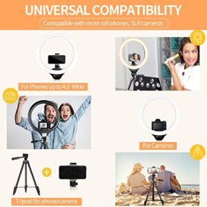 Sensyne 14'' Ring Light with Extendable Phone Tripod, Selfie LED Circle Light with Stand and Phone Holder for Video Recording/YouTube/TikTok/Live Stream, Compatible with All Phones and Cameras