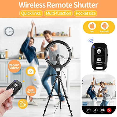 Sensyne 14'' Ring Light with Extendable Phone Tripod, Selfie LED Circle Light with Stand and Phone Holder for Video Recording/YouTube/TikTok/Live Stream, Compatible with All Phones and Cameras